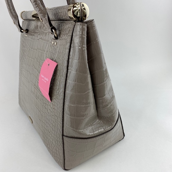 kate spade | Bags | New Kate Spade New York Croc Embossed Taupe | Poshmark